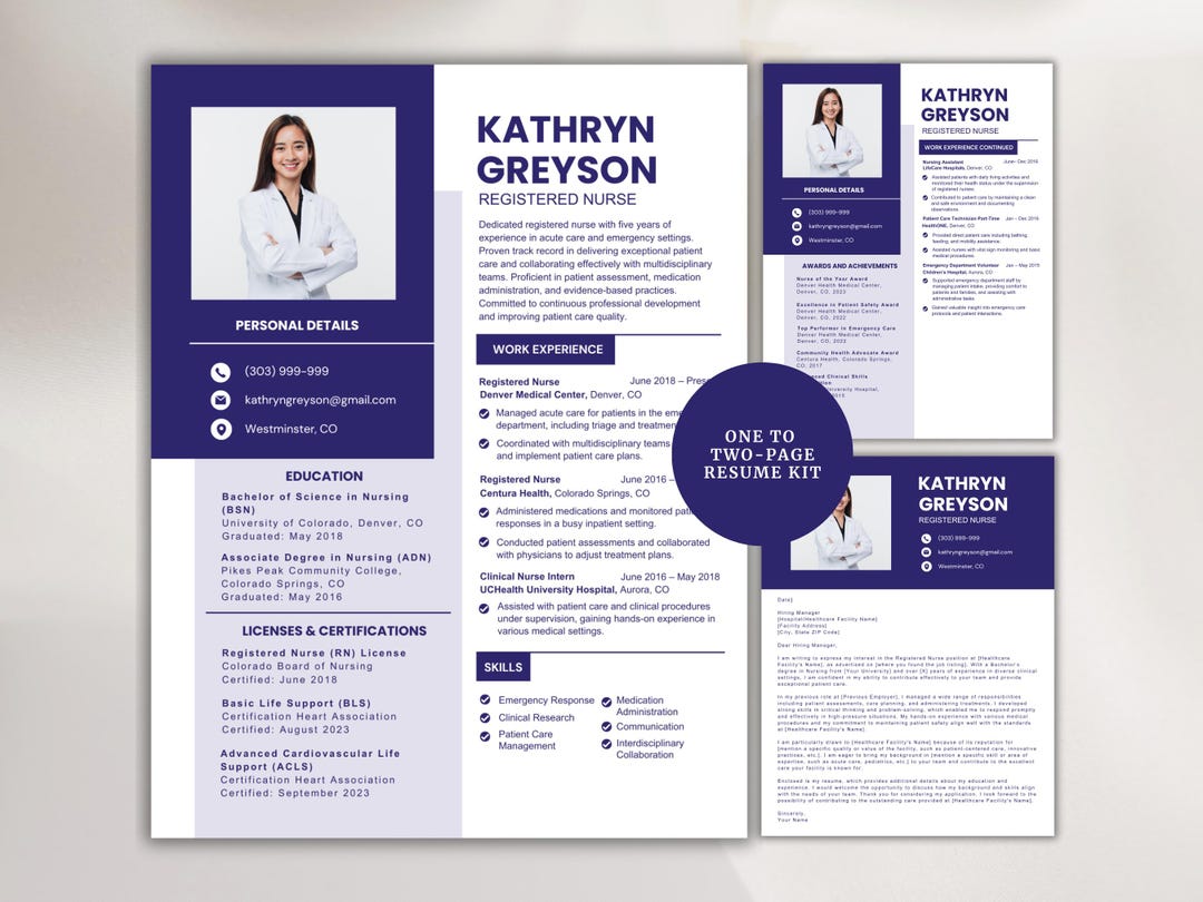 Healthcare Professional Resume Template, Registered Nurse Resume With ...