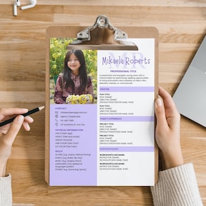 Child Actor Resume Template, Acting Kid Resume With Headshot and Cover ...