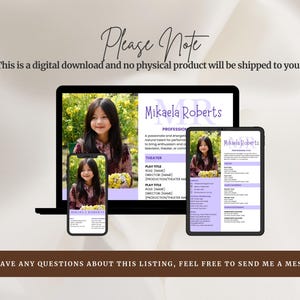 Child Actor Resume Template, Acting Kid Resume With Headshot and Cover ...