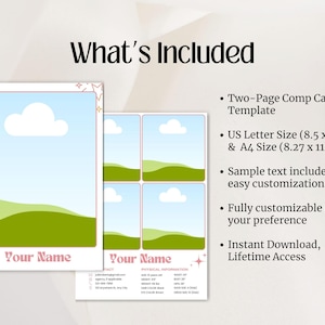 Kids Model Comp Card Template | Editable Child Actor Photo Card, Kids ...