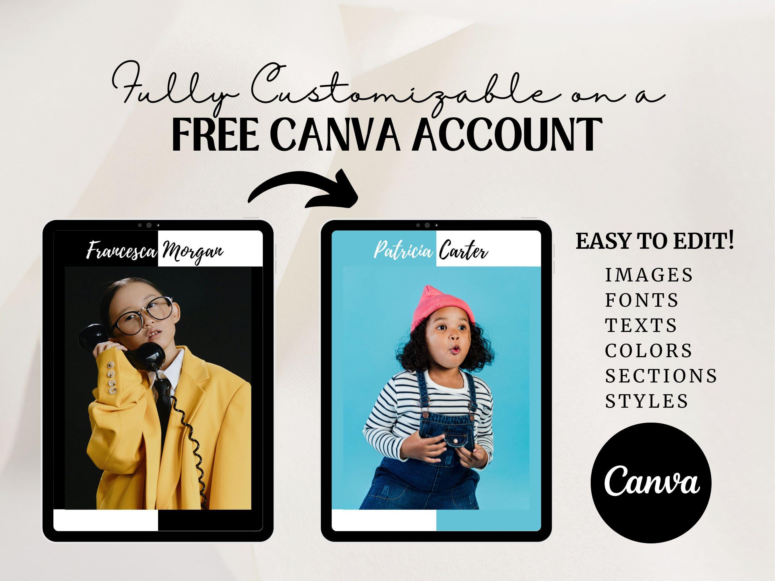 Kids Model Comp Card Template | Editable Child Actor Photo Card, Kids ...