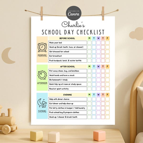 Teen Boy Daily Schedules - Etsy