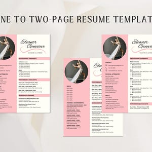 Ballet Dancer Resume Template With Headshot and Cover Photo | One to ...