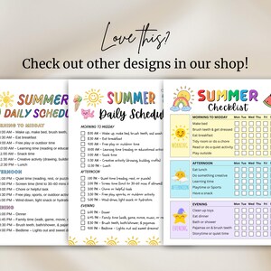 Editable Kids Summer Daily Schedule Template, Kid Schedule Chore Chart ...