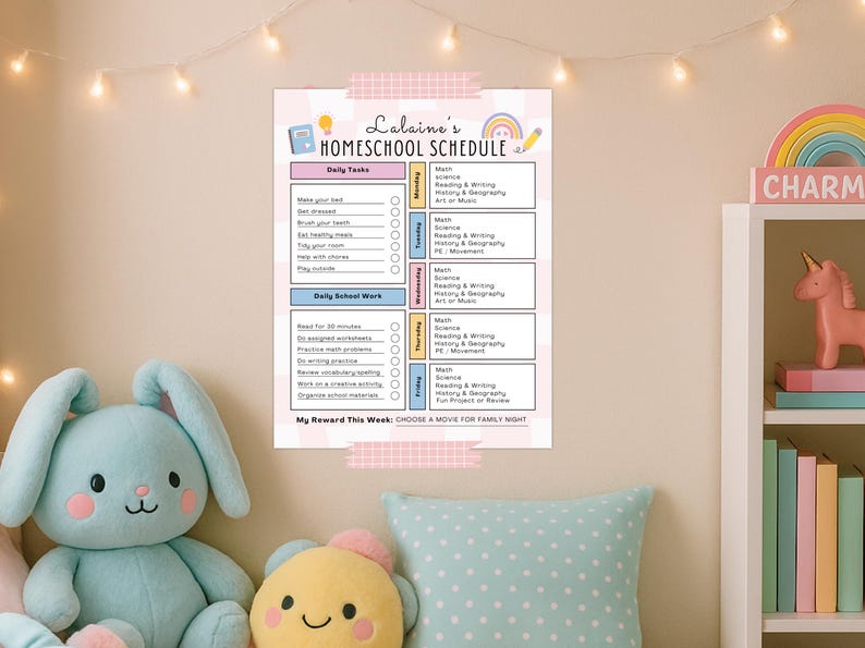 Editable Homeschool Schedule for Kids and Teens, Printable Homeschool ...