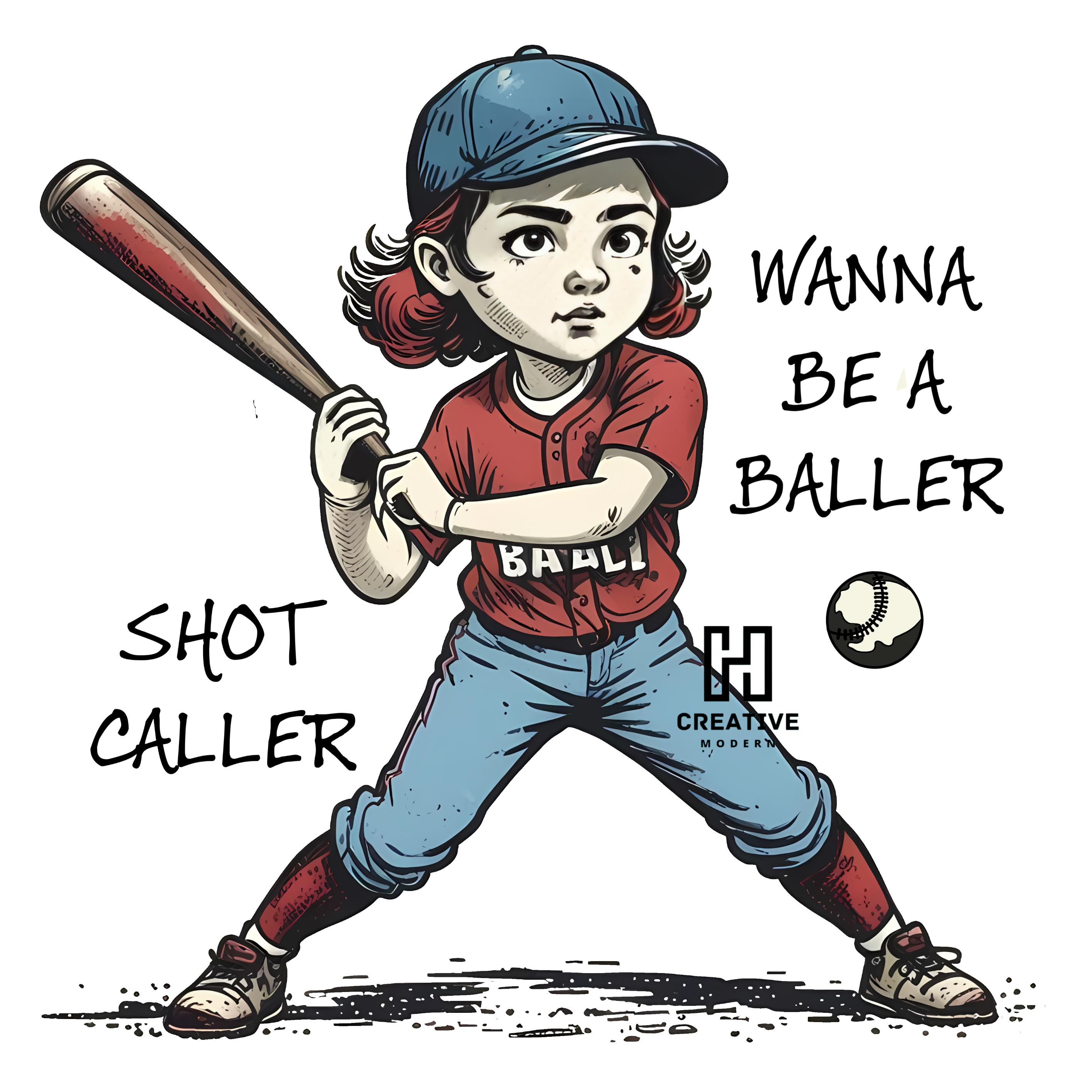 Wanna Be a Baller Shot Caller Png, Retro Baseball Player Shirt Design ...