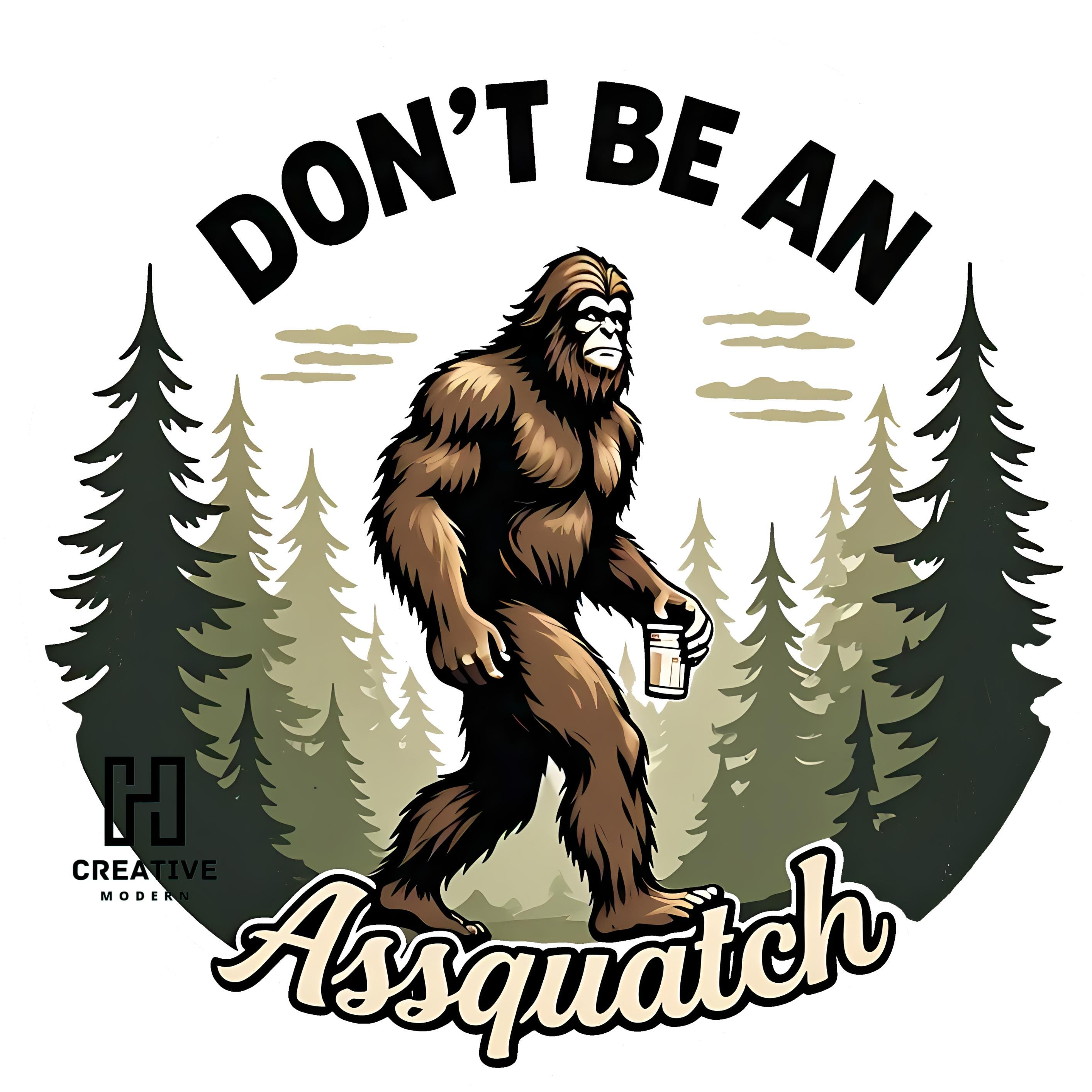 Funny Bigfoot 'assquatch' PNG: Retro Camping Shirt Design (digital ...