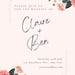 Darker Pink Floral Wedding Invitation Template - Etsy