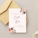 Darker Pink Floral Wedding Invitation Template - Etsy