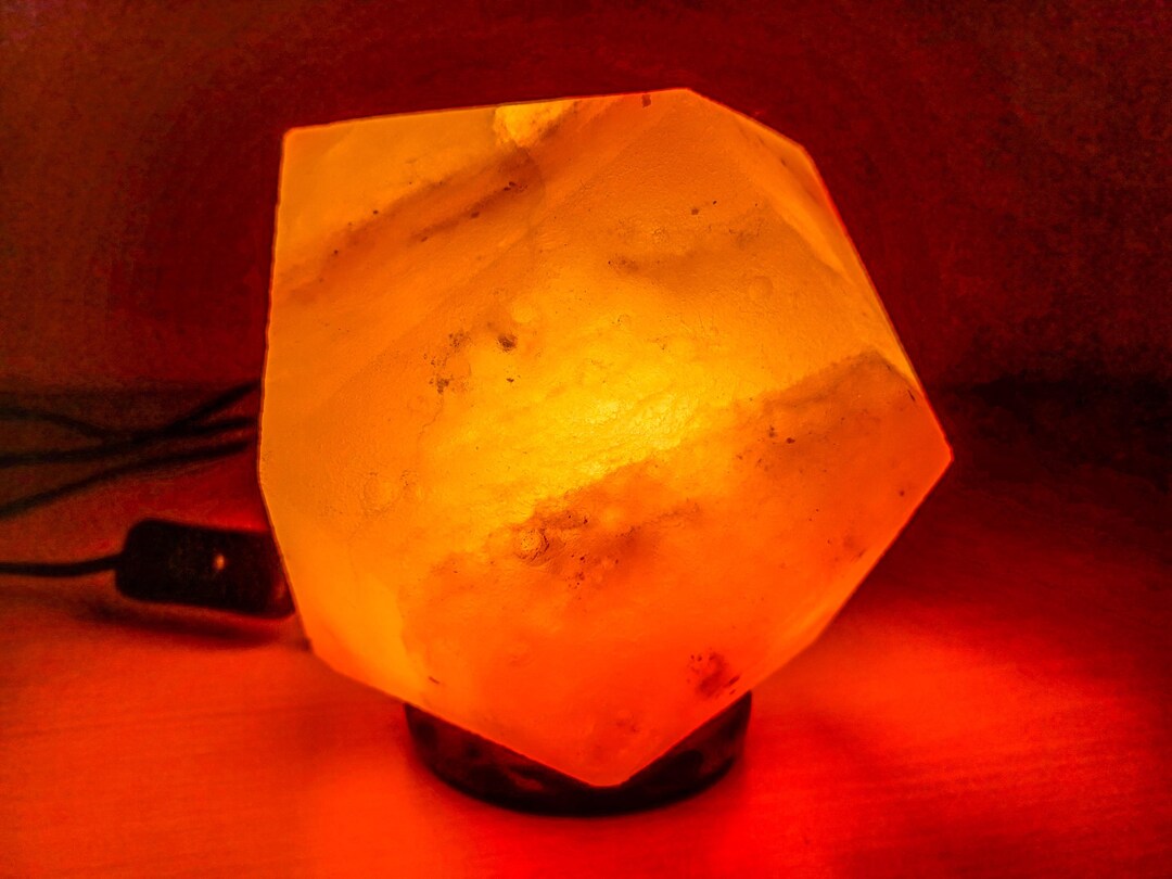 Himalayan Pink Salt Lamp 3-4kg Diamond Shape Lamp Hand Crafted Crystal ...