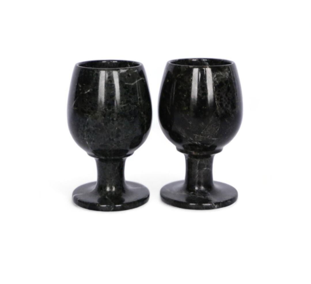 Onyx Goblets,black Marble Drinking Goblets - Set of 6, Vintage Cups ...