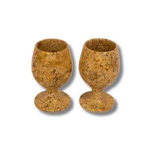 Elegant Set of 2 Fossil Stone Goblets – Luxurious Home Decor Accent - Etsy