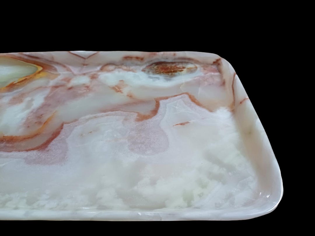 Onyx Crystal Tray Square 12in, Green Onyx, Hand Crafted, Home Decor ...