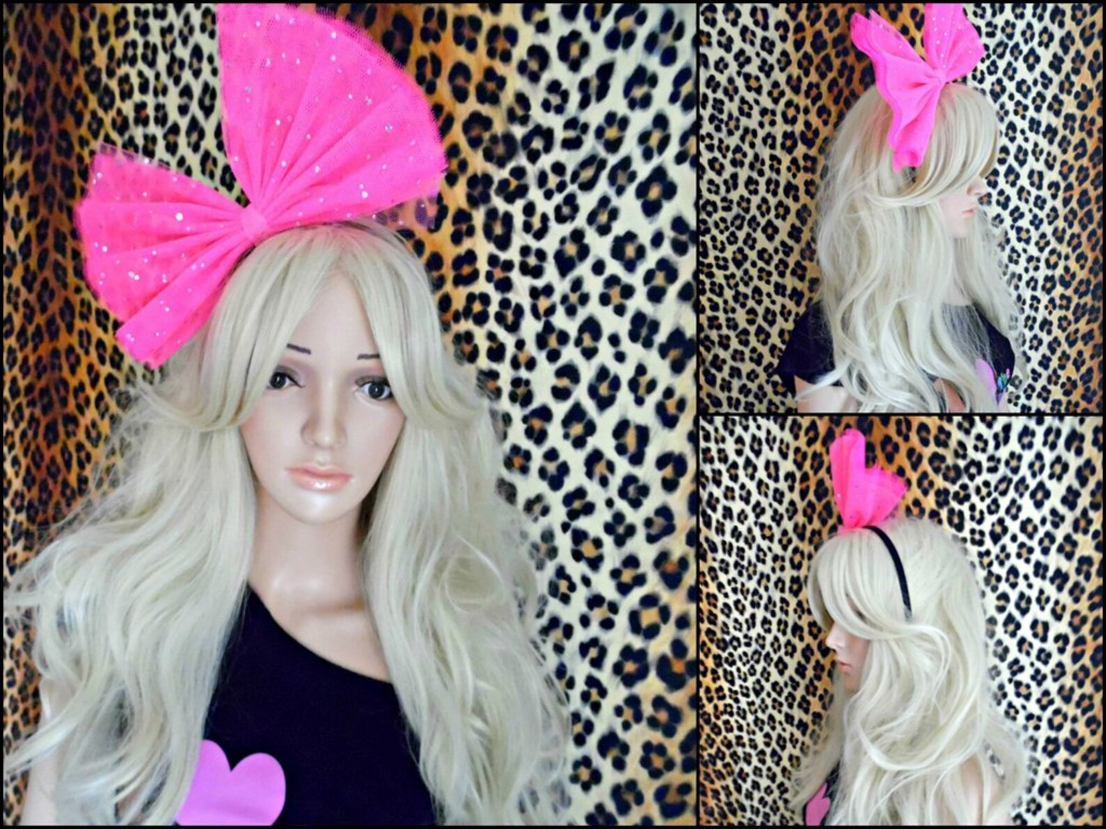 Neon Hair Bow 80s Headband Bow Madonna Headband 80s Hen Party Etsy Uk