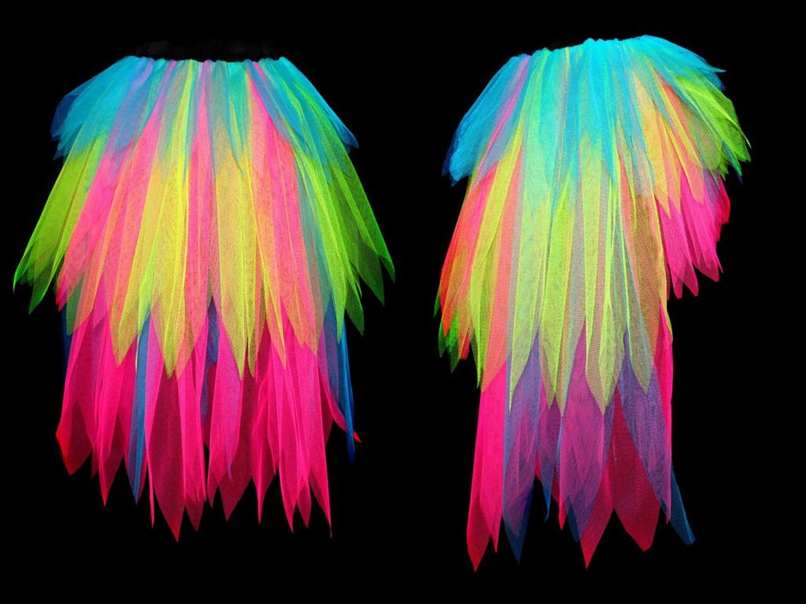 Multi Colour Neon Tutu With Longer Back Girls Neon Tutus - Etsy UK