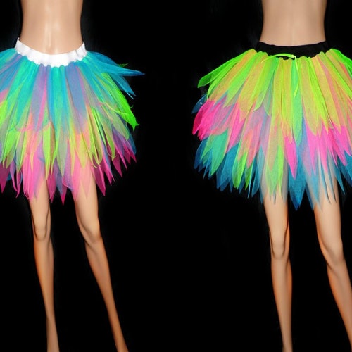 Multi Colour Neon Tutu With Longer Back Hen Party Neon Tutus - Etsy Canada