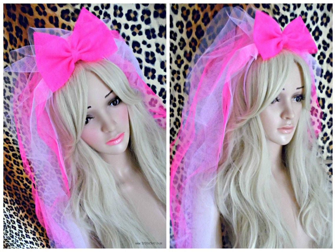 80s Madonna Inspired Neon Veil Bachelorette Party Hen Night Bride to Be ...