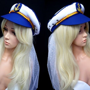 Aye Aye Captain! Sailor Bride to Be Nautical Hen Party Captain Hat With ...