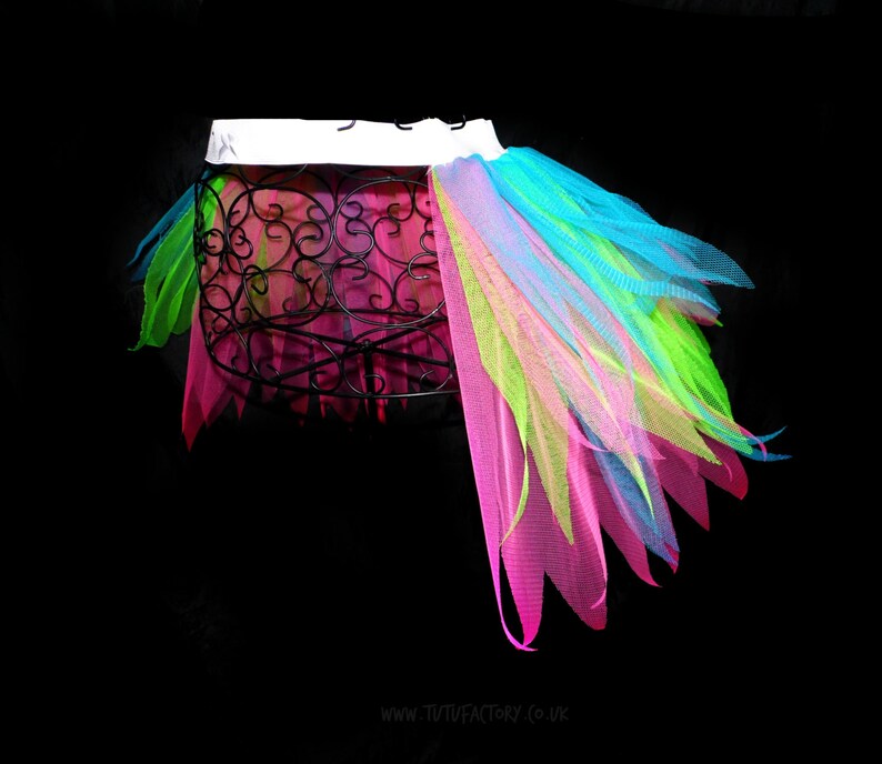 Rave Half Tutu Bustle Spikey Neon Costume EDC Rave Wear PLUR Outfit Hen ...