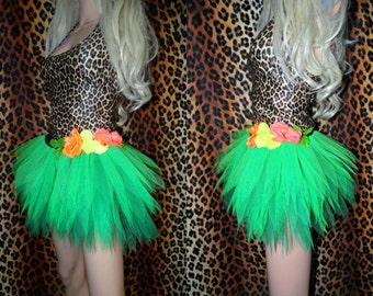 Childrens Katy Perry Roar Costume Jungle Tutu Green Forest