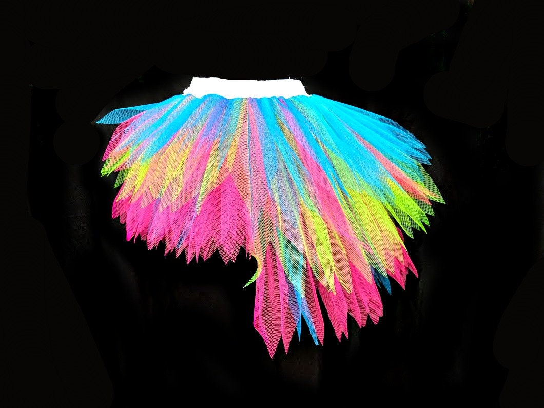 Multi Colour Neon Tutu With Longer Back Hen Party Neon Tutus - Etsy UK