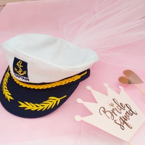 Aye Aye Captain! Sailor Bride to Be Nautical Hen Party Captain Hat With ...