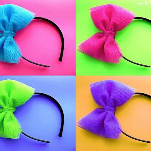 Neon Hair Bow 80s Headband Bow Madonna Headband 80s Hen Party Etsy Uk
