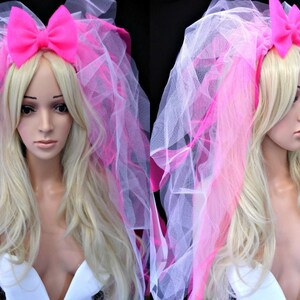 80s Madonna Inspired Neon Veil Bachelorette Party Hen Night Bride to Be ...