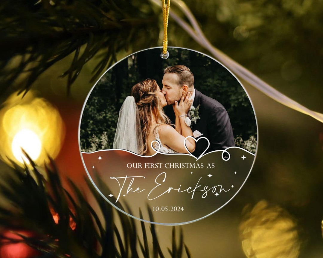Our First Christmas as Married Photo Ornament, Custom Bride Picture ...