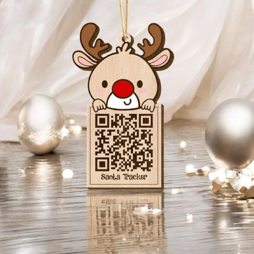 Custom QR Code, Christmas Santa Tracker QR Code Ornament, Christmas ...