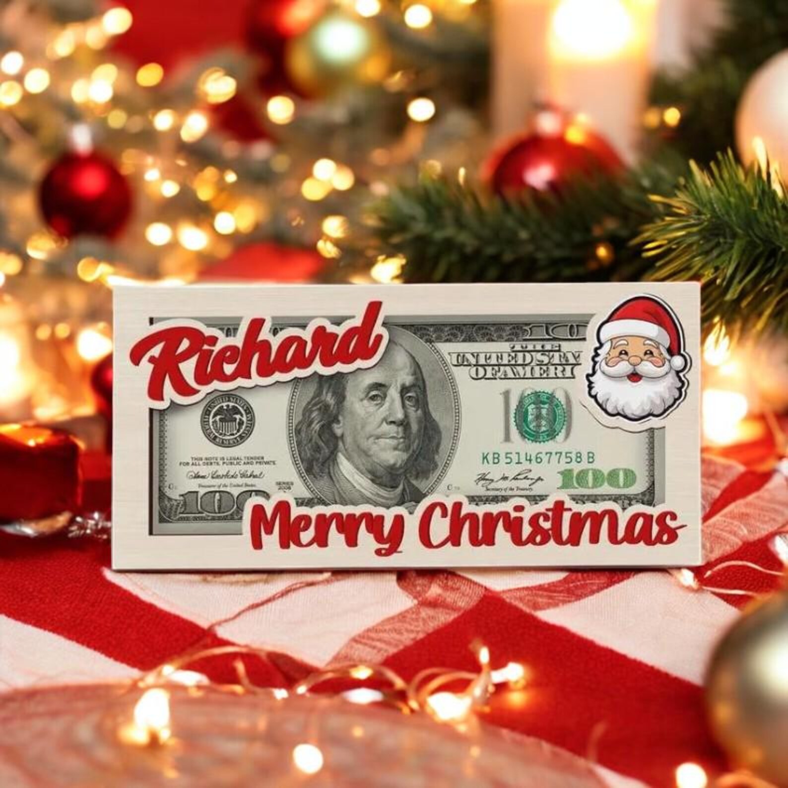 Funny Santa Money Holder Personalized Gifts, Personalized Xmas Money ...