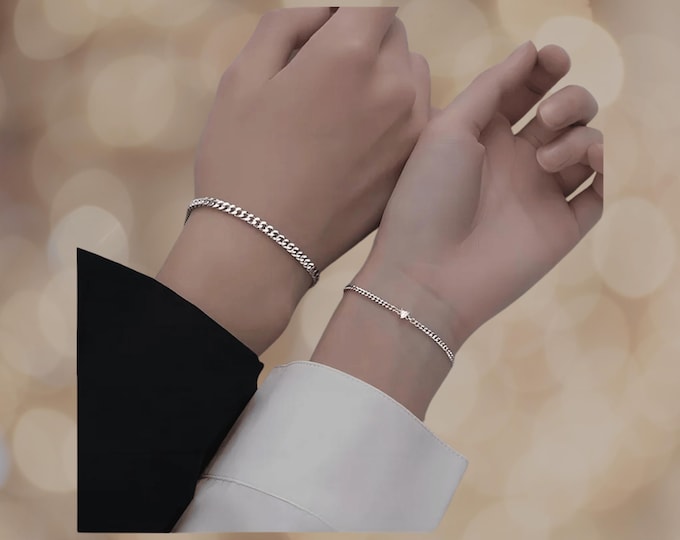 Piece Simple Fashion Stainless Steel Bracelet Set Unisex Crystal Heart ...