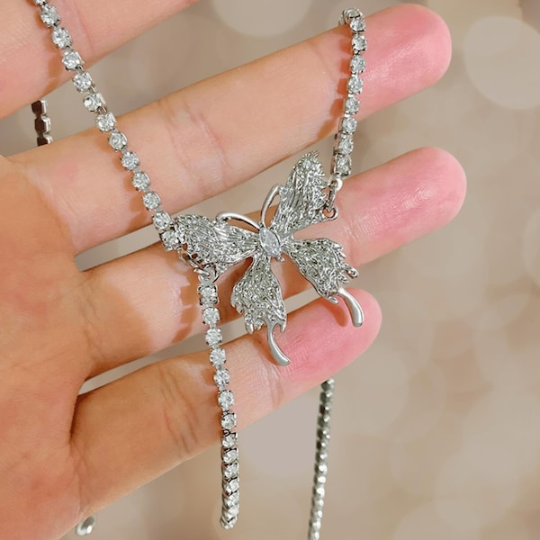 Butterfly Bling Necklace - Etsy