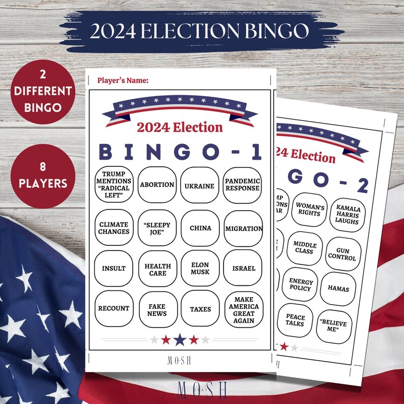 2024 Election Night Bingo Game, Trump Vs. Harris, Printable Bingo Cards ...