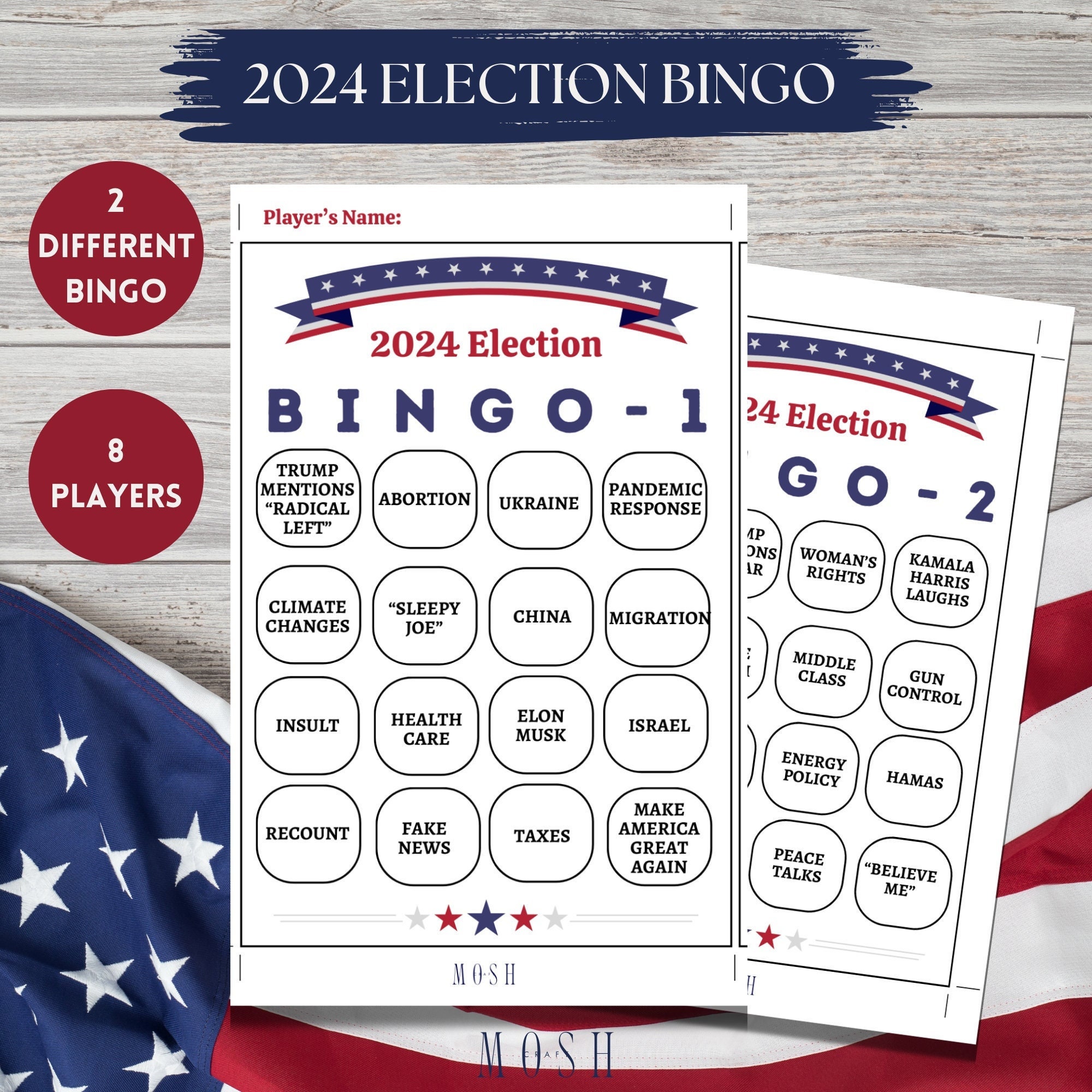 2024 Election Night Bingo Game, Trump Vs. Harris, Printable Bingo Cards ...