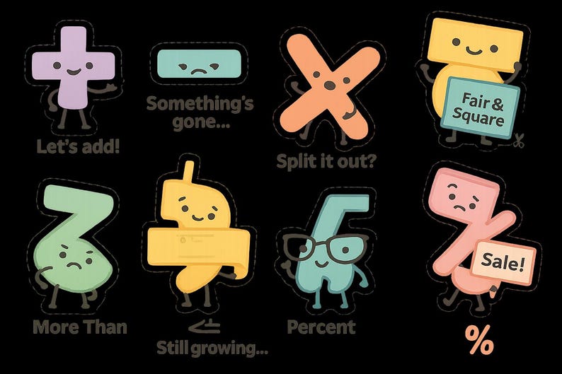 Kawaii Math Helpers – 57 Cute Math Tool Clipart for Classroom ...