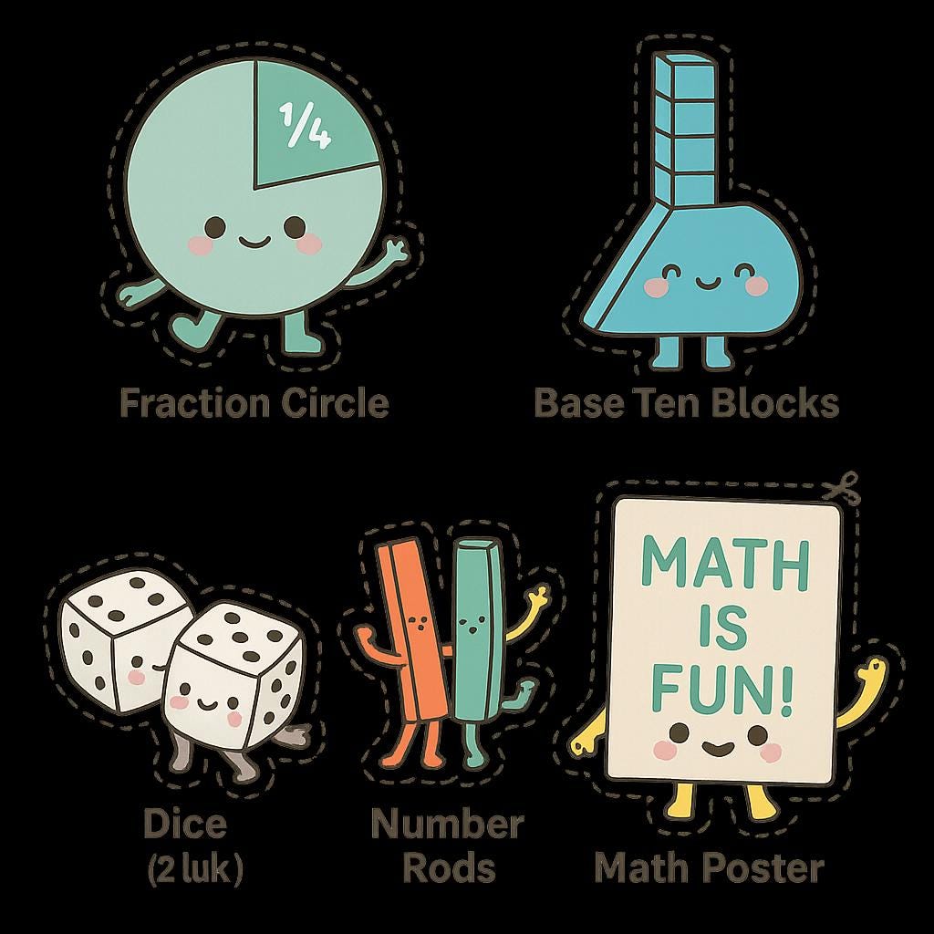 Kawaii Math Helpers – 57 Cute Math Tool Clipart for Classroom ...