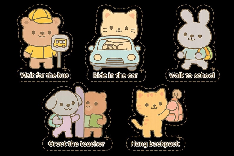 Kawaii Daily Routine Clipart for Kids - Etsy Australia