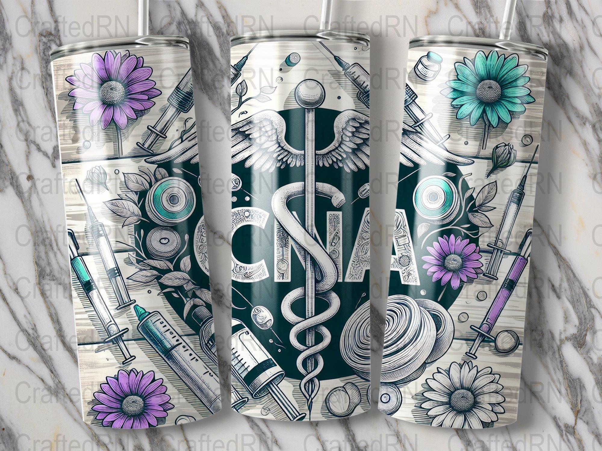 CNA Tumbler Wrap for 20 Oz Skinny Digital Design, Nurse Theme, Medical ...