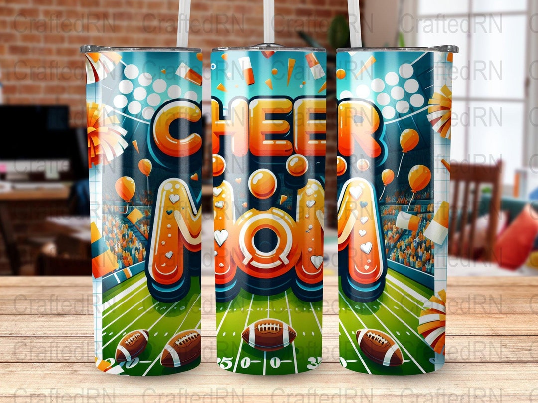 Cheer Mom Football Tumbler Wraps, 20 Oz Skinny Tumbler Wrap ...