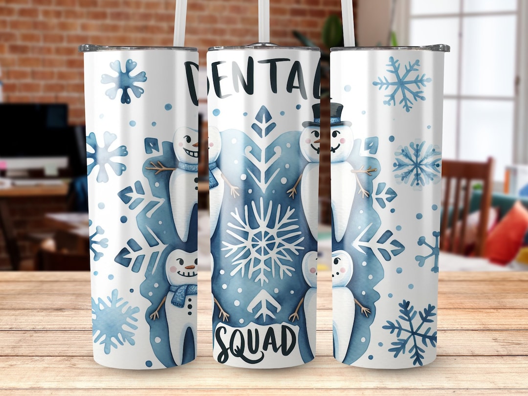 Dental Squad Snowman Funny Christmas Dentist 20 Oz Tumbler Wrap ...