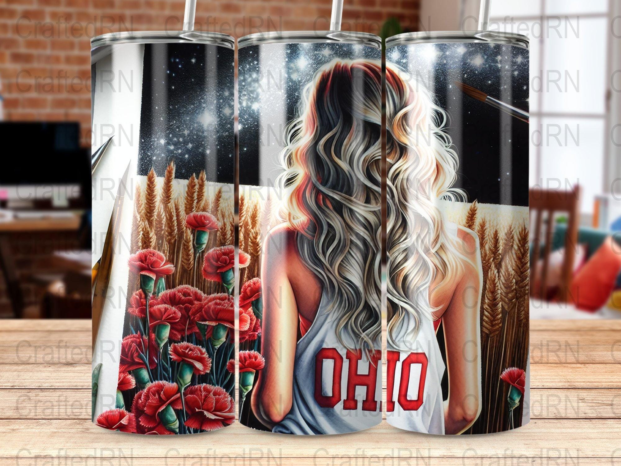 Ohio State Inspired Tumbler Wrap Design Digital Download Skinny Tumbler ...