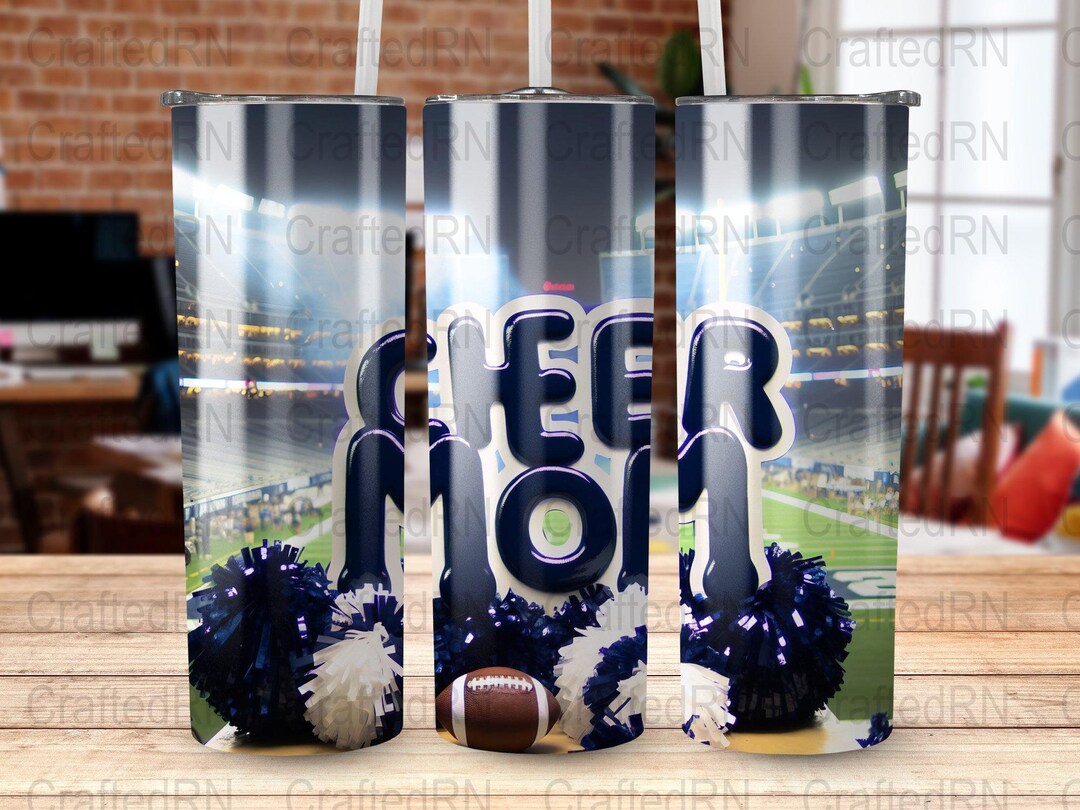 Cheer Mom Tumbler Wrap, 20 Oz Skinny Tumbler PNG, Cheerleading Mom ...