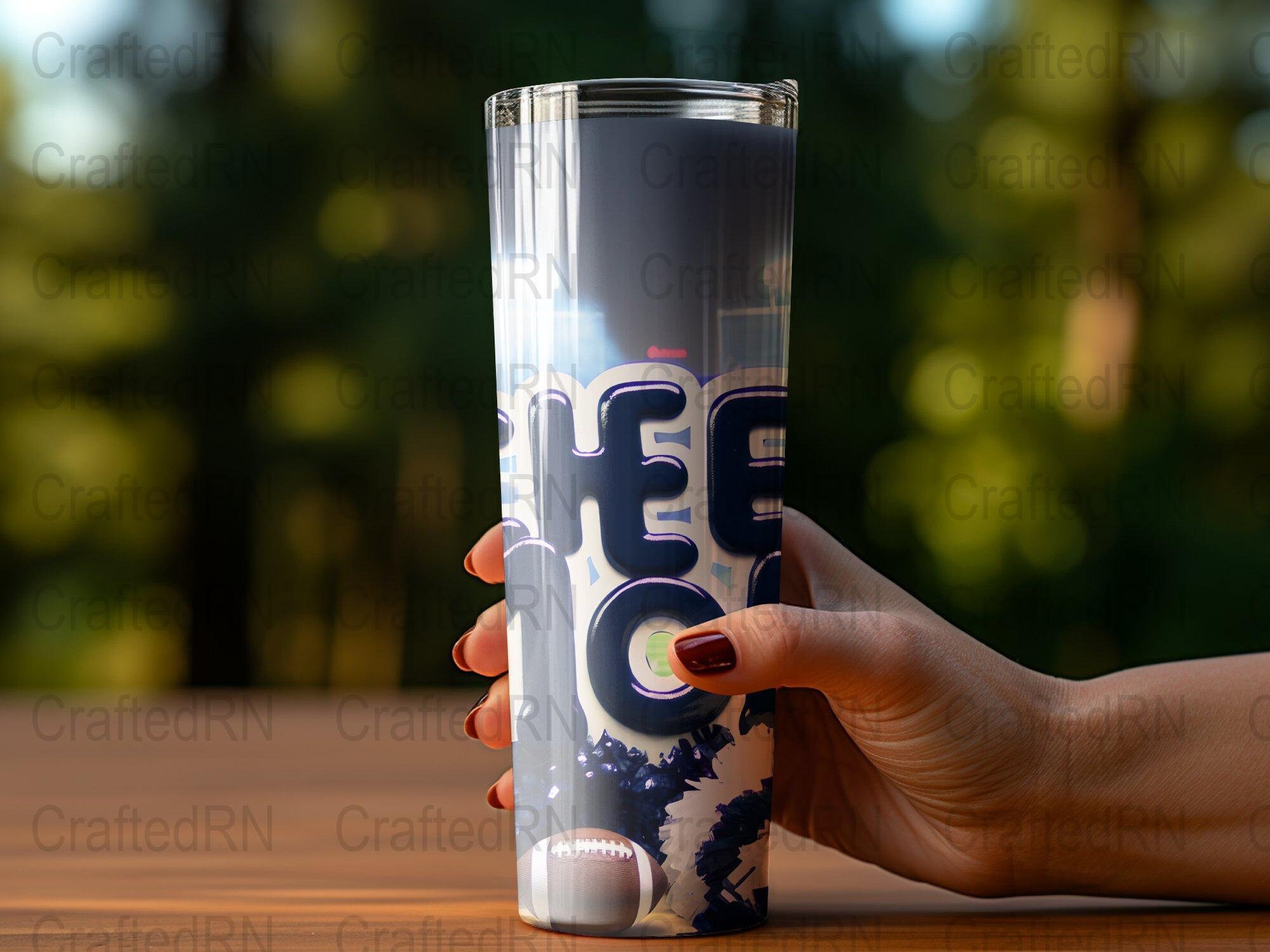 Cheer Mom Tumbler Wrap, 20 Oz Skinny Tumbler PNG, Cheerleading Mom ...
