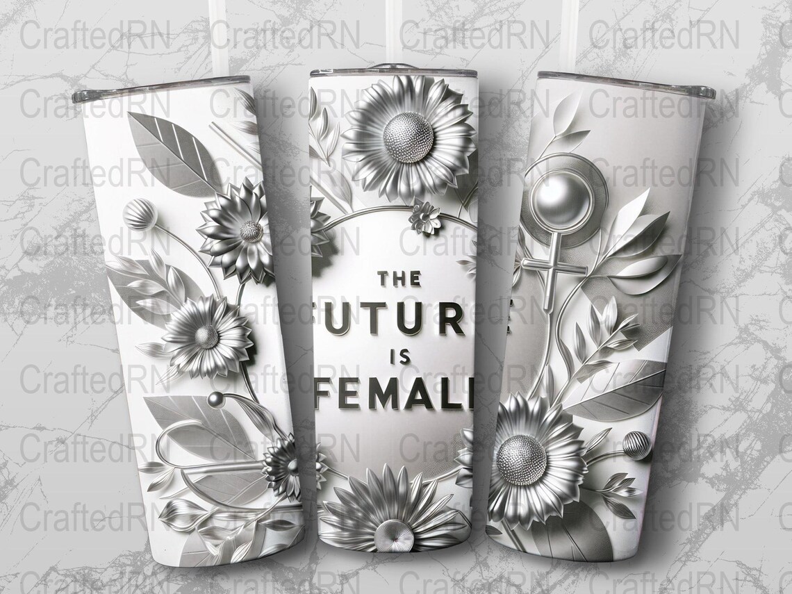 The Future is Female Tumbler Wrap Digital Download PNG for 20 Oz Skinny ...