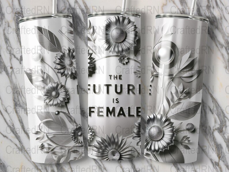 The Future is Female Tumbler Wrap Digital Download PNG for 20 Oz Skinny ...
