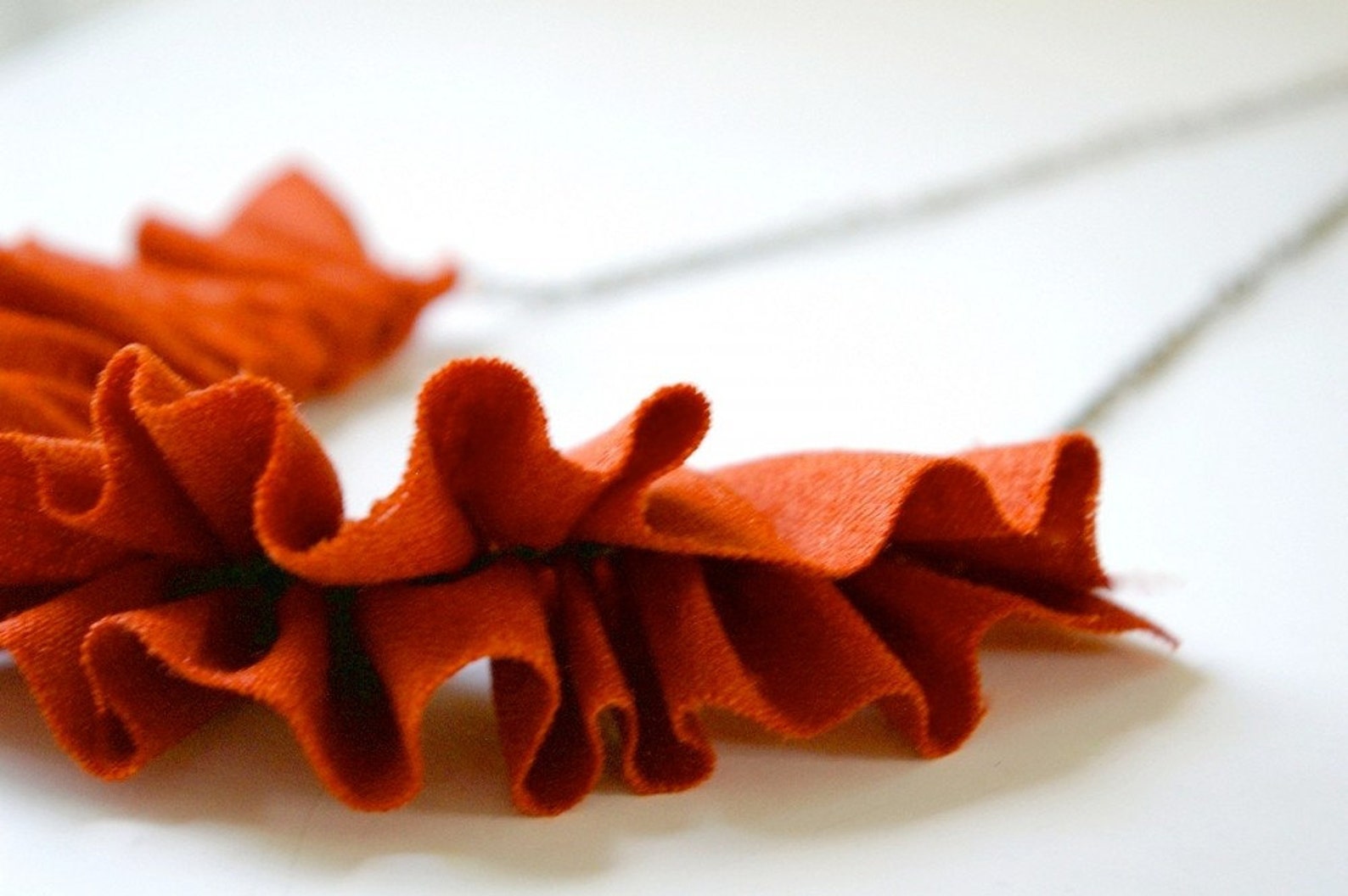 Linen Ruffle Necklace in Paprika. - Etsy