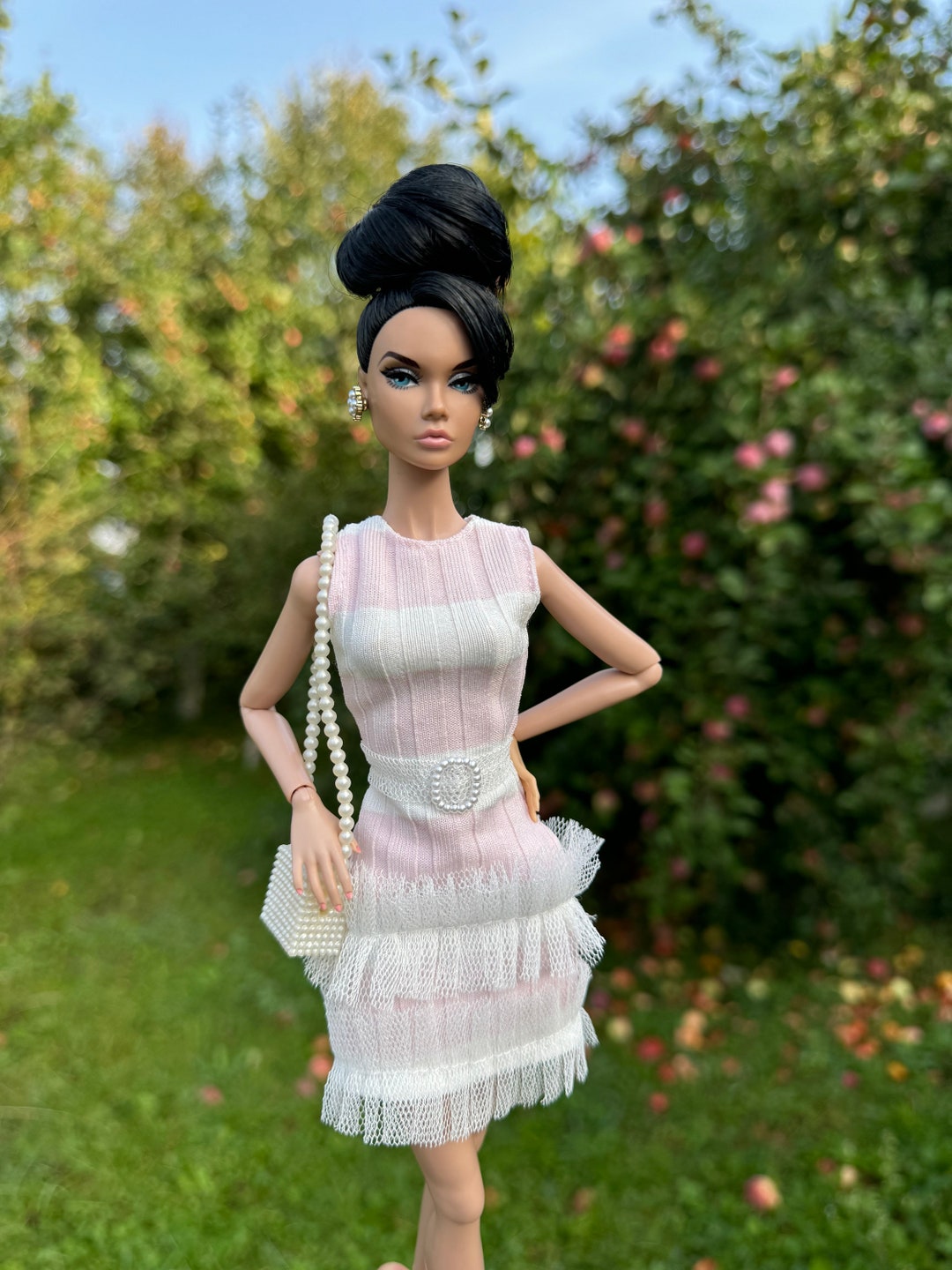 1:6 Fashion Dolls /integrity Toys Dolls Pink Pearl Stripe Dress - by ...