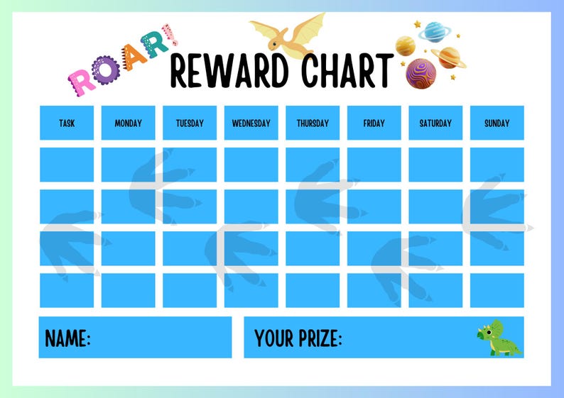 Boys Printable Kids Reward Charts - Etsy