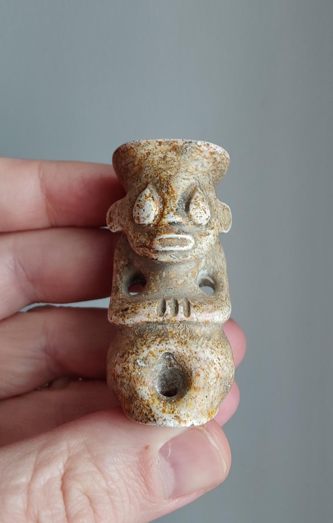 Ancient Archaic Stone Carved Immortal Solar Sun God Deity Totem Ritual ...